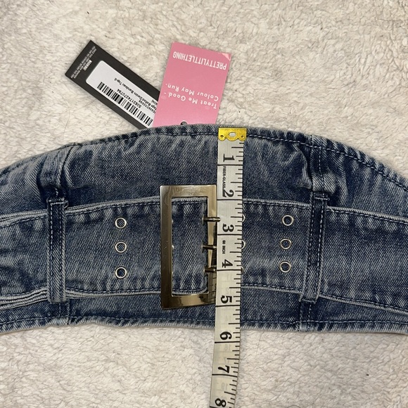 PrettyLittleThing | Tops | Vintage Belted Denim Bando Top By Pretty ...